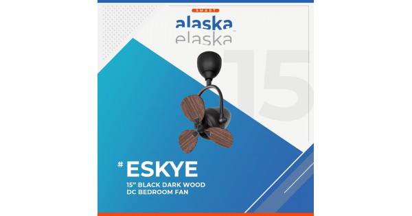 ALASKA ESYKE 15" DC FAN DARK WOOD - lightings.com.sg