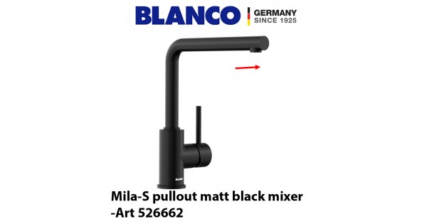 Blanco mila-s pullout sink mixer matt black -526662 - lightings.com.sg