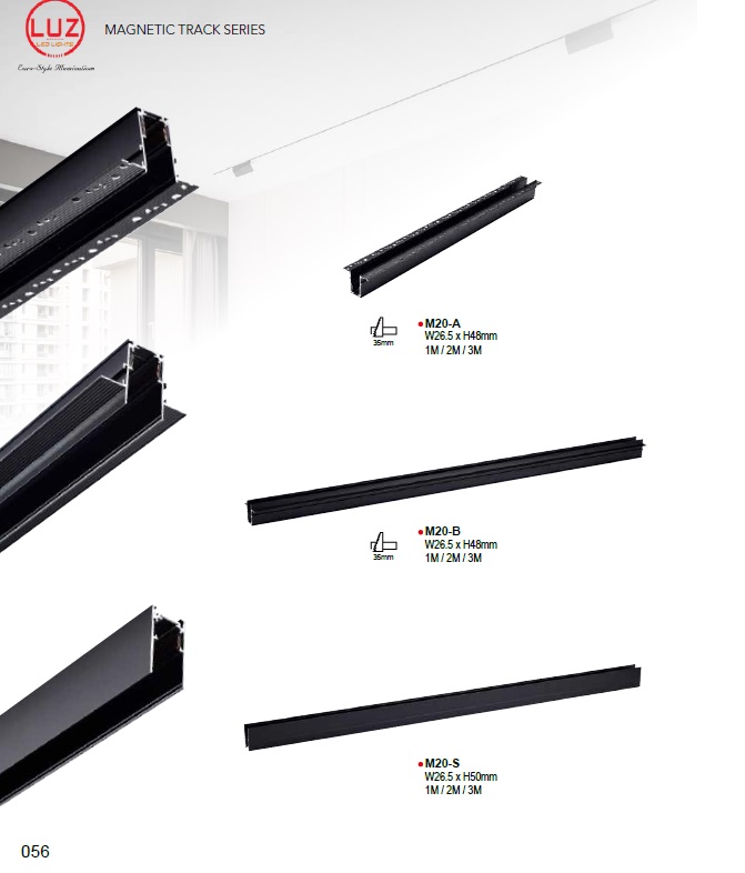 MAGNETIC TRACK RAILS M20 - lightings.com.sg