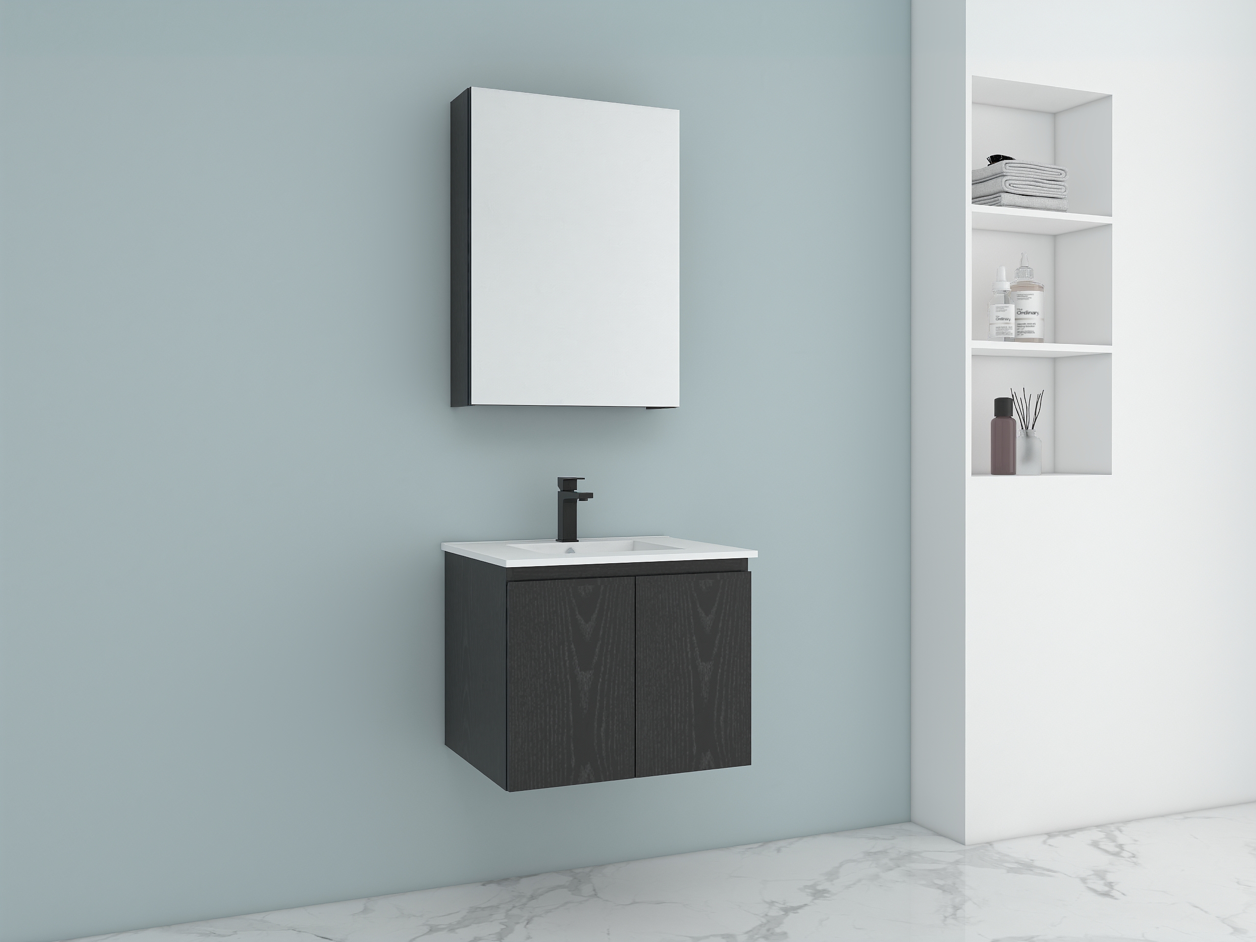 ESFERA BLACK CHARCOAL BASIN CABINET SET - lightings.com.sg